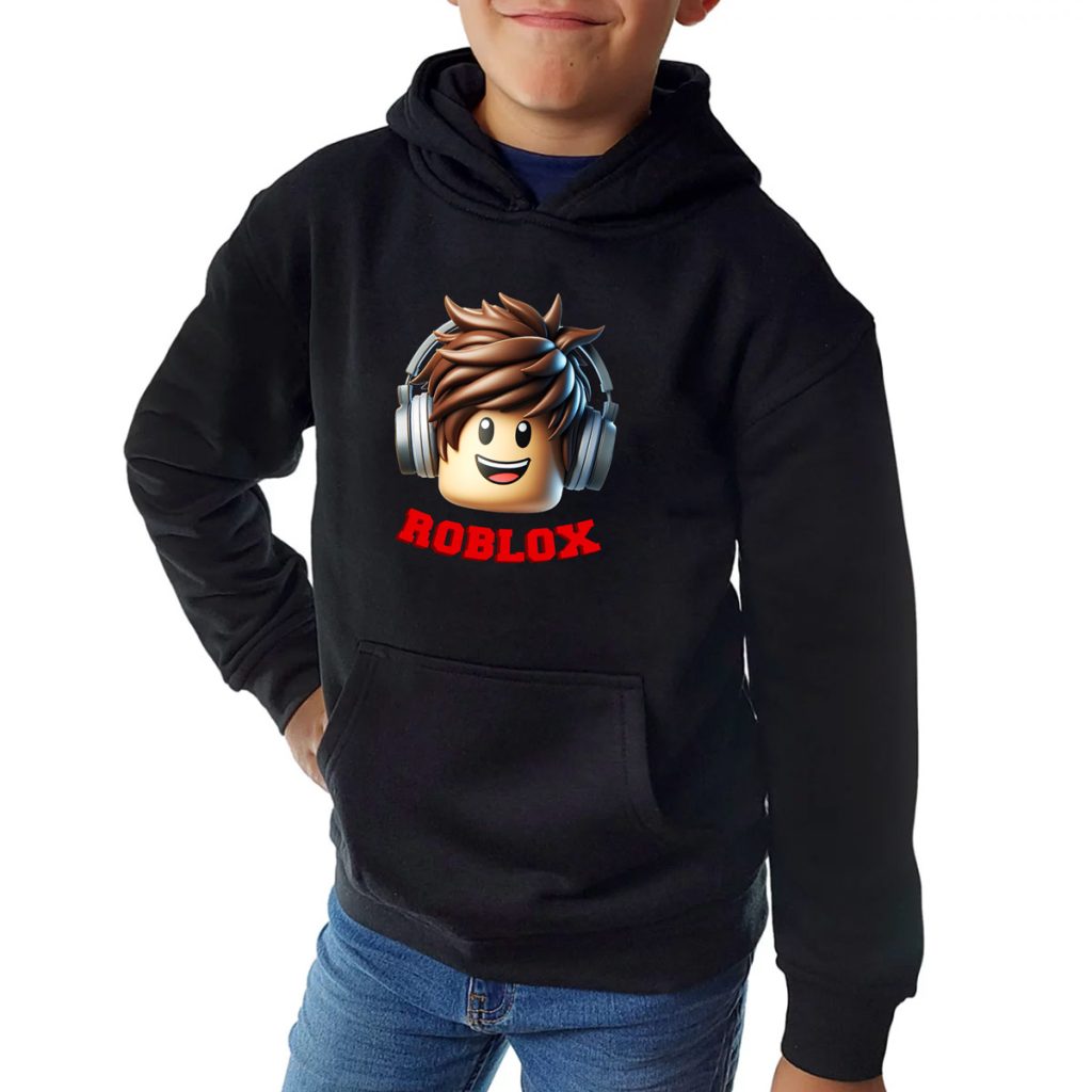 Bluza ROBLOX dla dzieci - bluza z kapturem czarna i szara