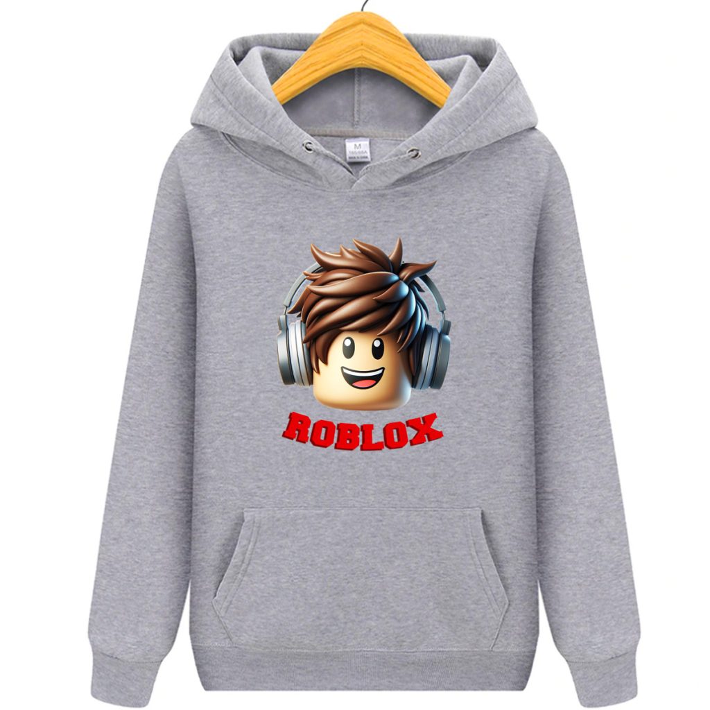 Bluza ROBLOX dla dzieci - bluza z kapturem czarna i szara